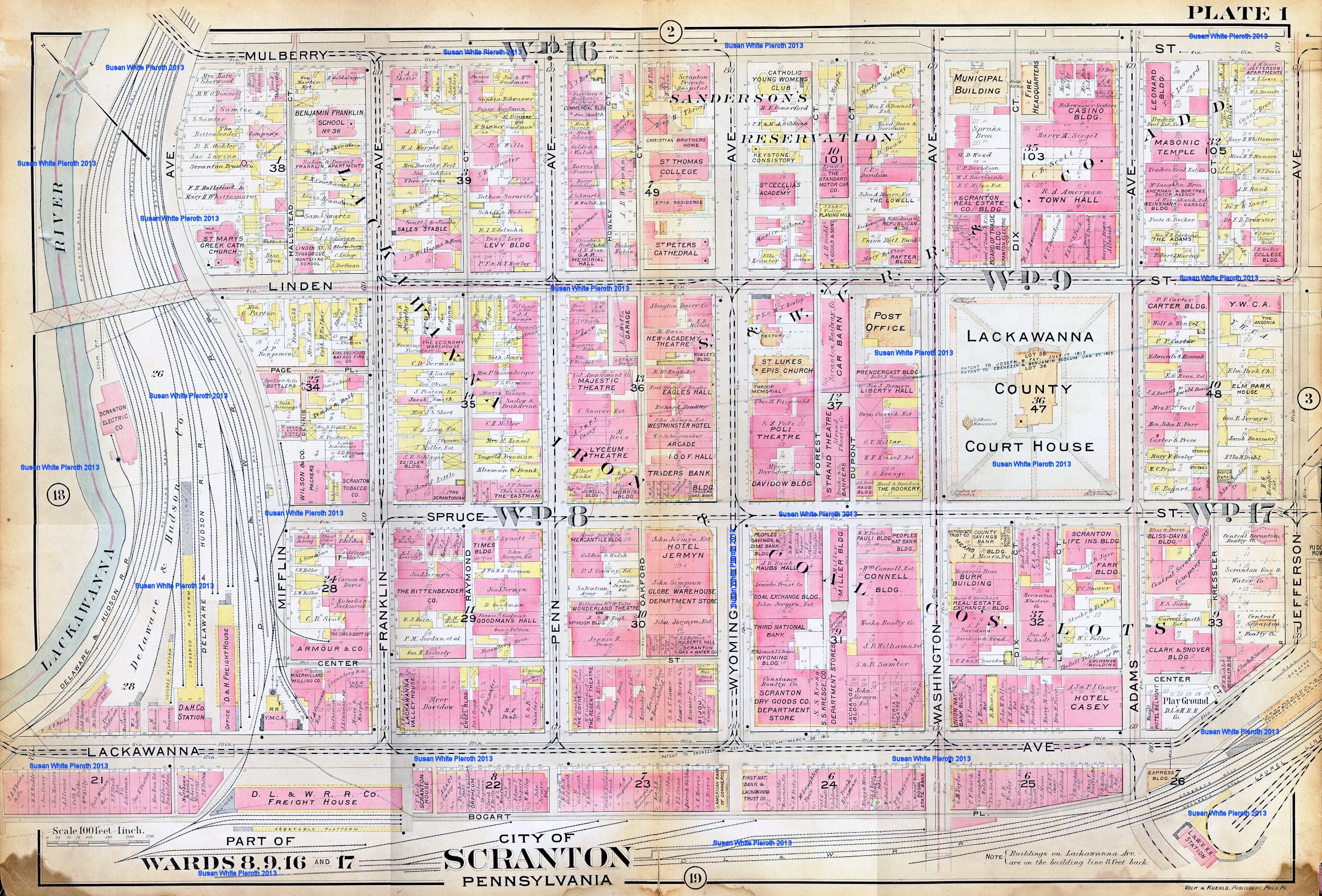 City Of Scranton PA Maps 1898 1918 1929 City Of Scranton PA Maps 1898 1918 1929